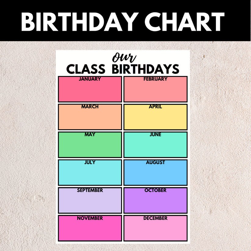 Birthday Chart Rainbow – Teaching From The Heart